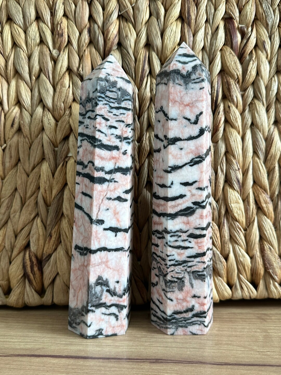 Pink Zebra Jasper Tower - Etsy