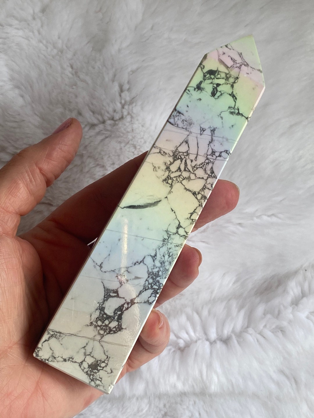 Aura Howlite Chunky Tower - Etsy