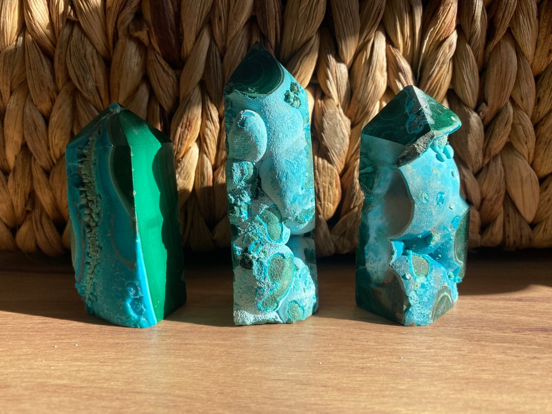 Chrysocolla and Malachite Tower - Etsy