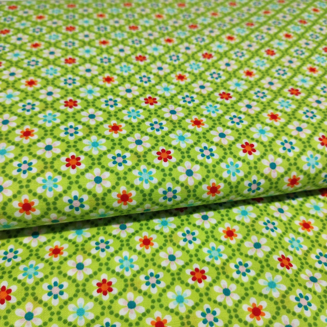 50 Cm Cotton Julia Small Flowers Kiwi Green Swafing Exclusive Small ...