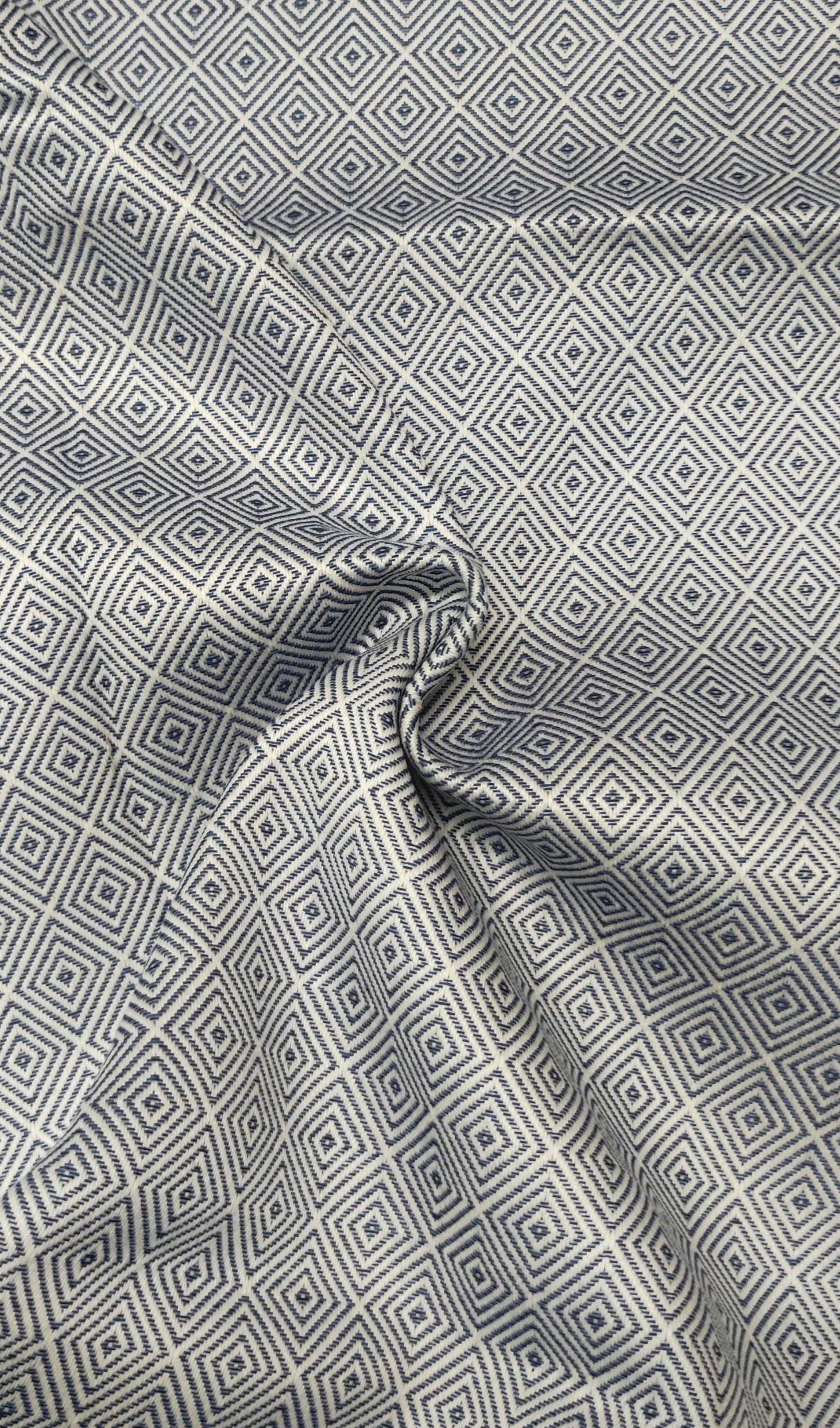 Dralon Outdoor Fabric, Graphic Navy Blue Diamond Jacquard Graphic 3D ...