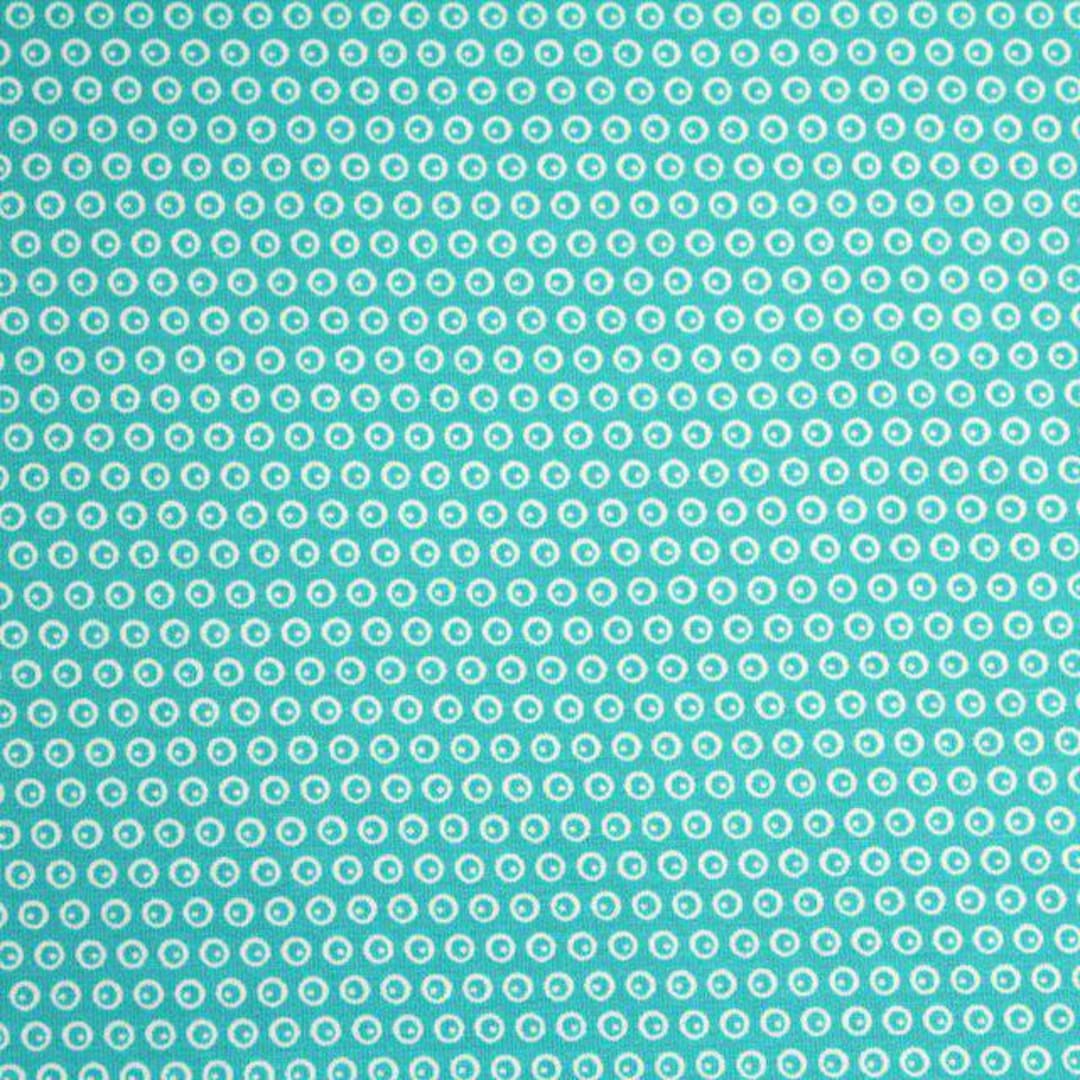 76 Cm Organic Jersey Kuller Fabric Uncle Blue Curacao Polka Dots Mint ...