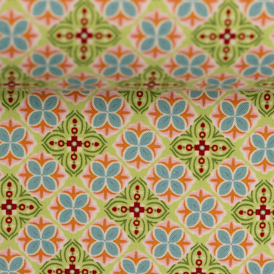 50 Cm Cotton Julia Graphic Small Flowers Kiwi Green Swafing Exclusive ...