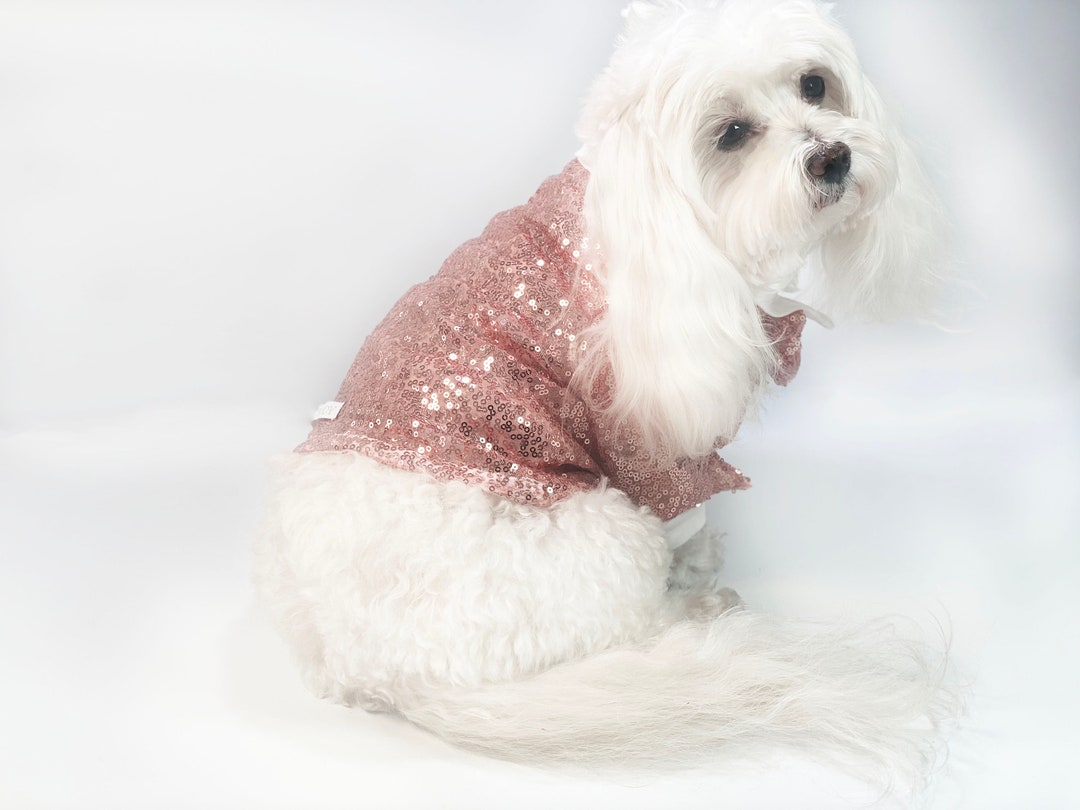 Rose Gold Sequin Dog Tuxedo Small Dog Suit Puppy Clothes Dog Wedding ...