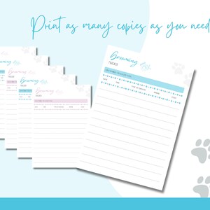 Dog Grooming Record Tracker | Groomer Appointment History Card | Pet ...