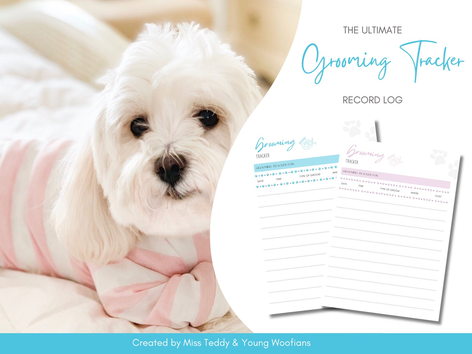 Dog Grooming Record Tracker | Groomer Appointment History Card | Pet ...