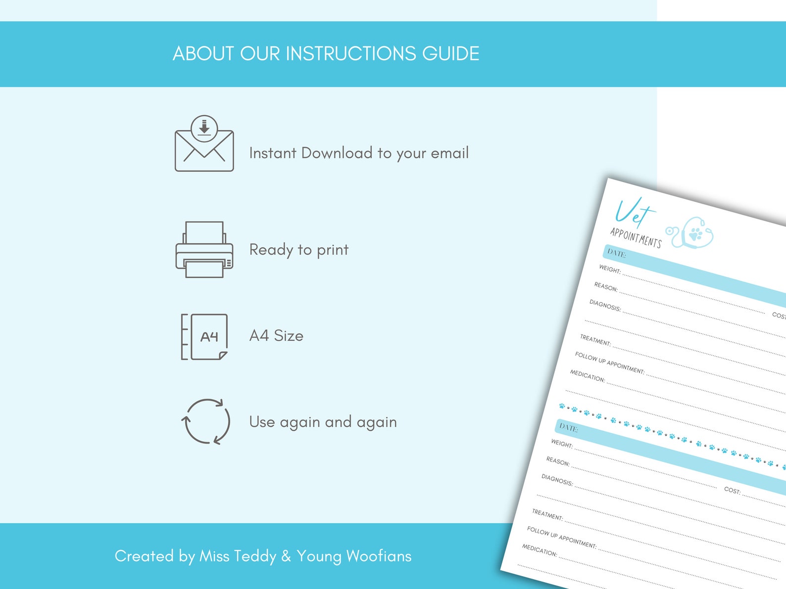 Dog Grooming Record Tracker | Groomer Appointment History Card | Pet ...