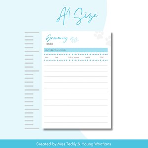 Dog Grooming Record Tracker | Groomer Appointment History Card | Pet ...
