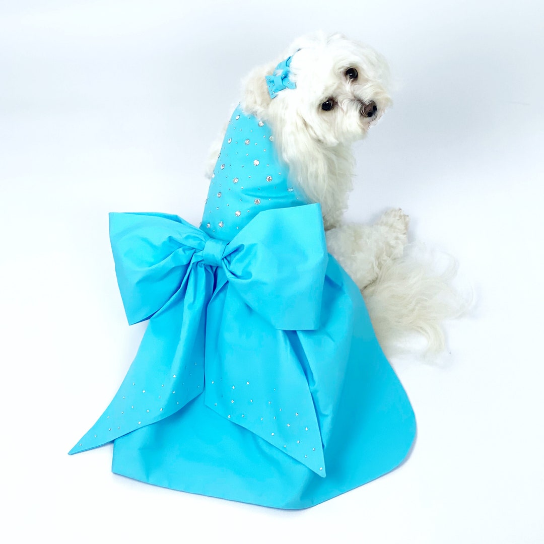 Blue Tulle Dog Wedding Dress | Cotton Dog Luxury Dress | Flower Girl ...
