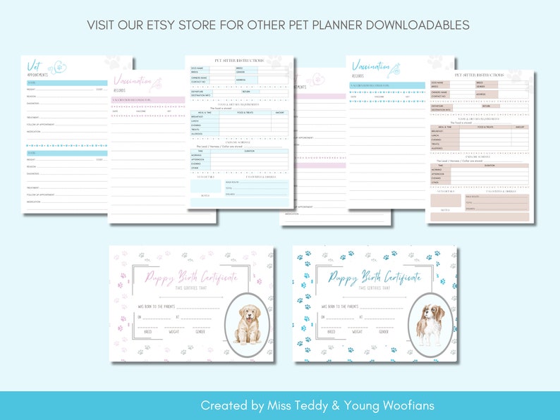 Dog Grooming Record Tracker | Groomer Appointment History Card | Pet ...