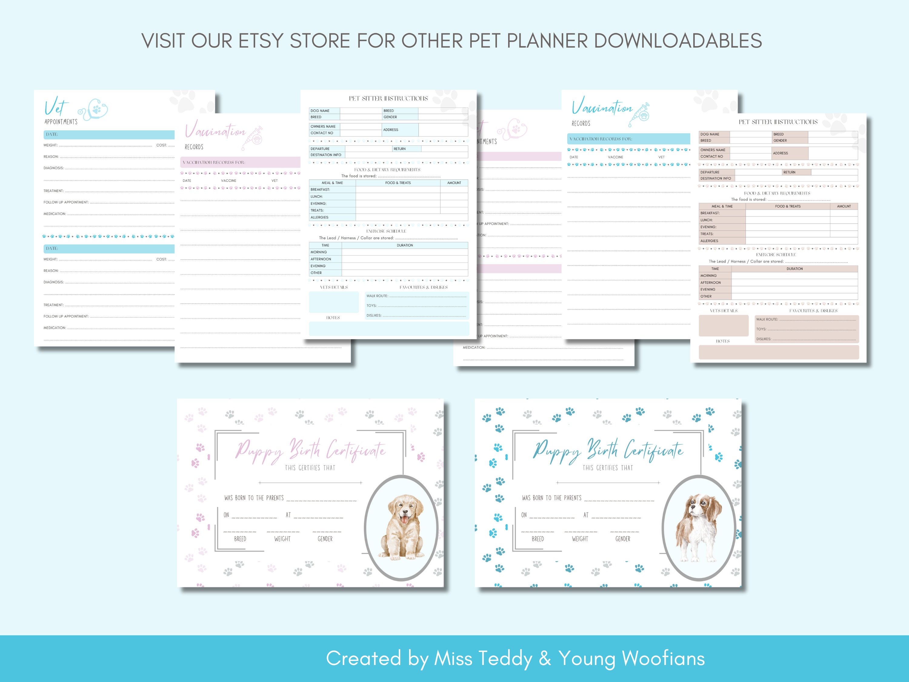 Dog Grooming Record Tracker | Groomer Appointment History Card | Pet ...
