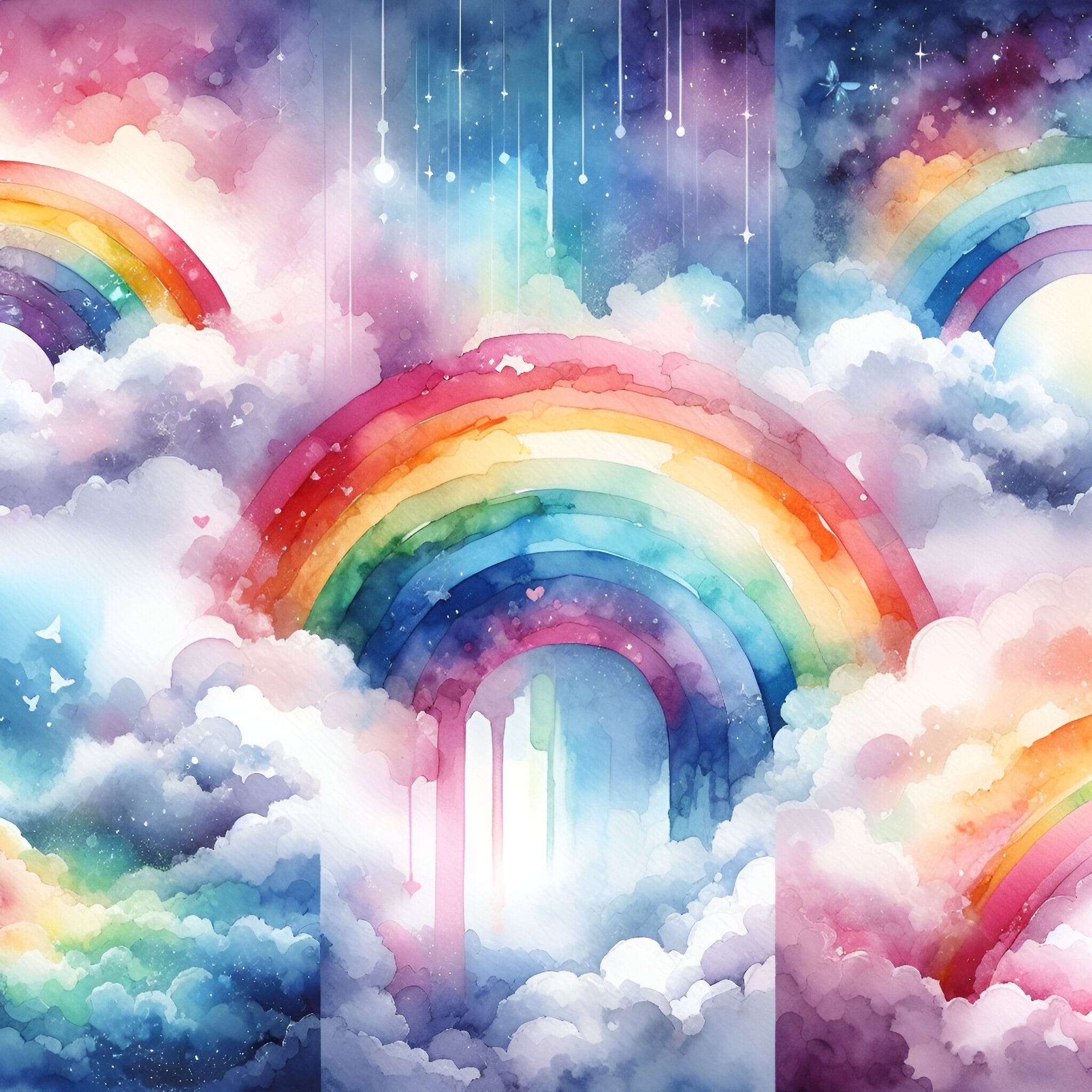 Watercolor Rainbow Digital Paper 30 Designs Watercolor Rainbow ...