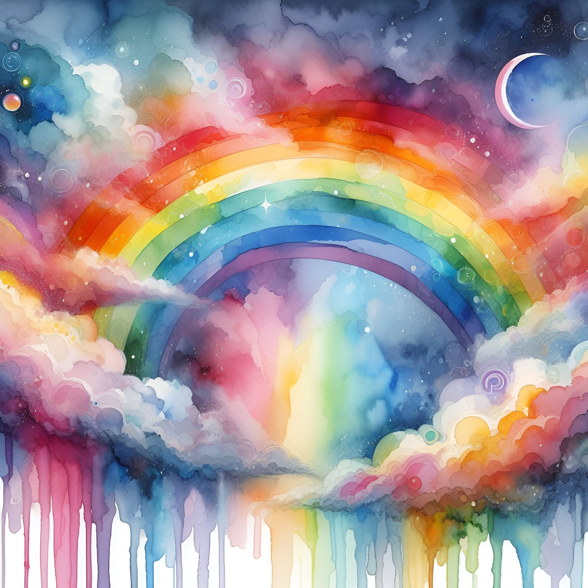 Watercolor Rainbow Digital Paper 30 Designs Watercolor Rainbow ...