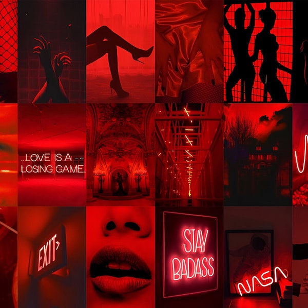 Red Wall Collage Kit - Etsy