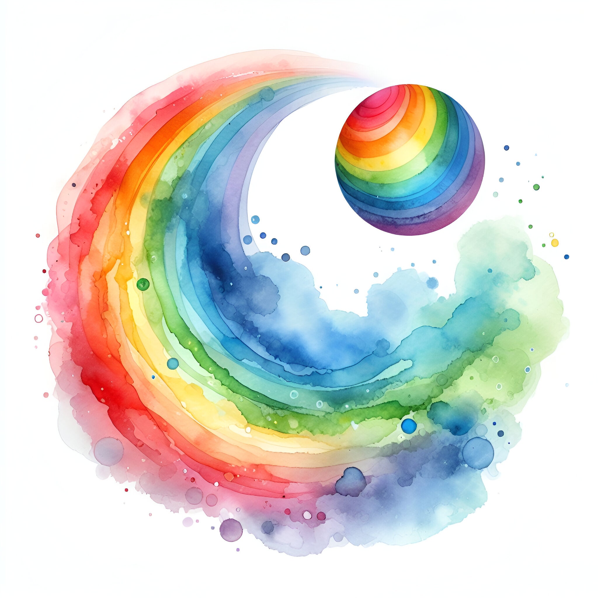 Watercolor Rainbow Digital Paper 30 Designs Watercolor Rainbow ...