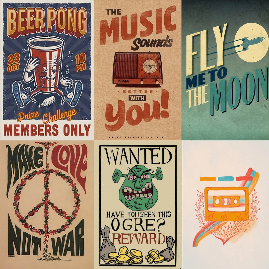 Wall Posters 75 Pcs vintage Posters Aesthetic Wall Collage Kit vintage ...