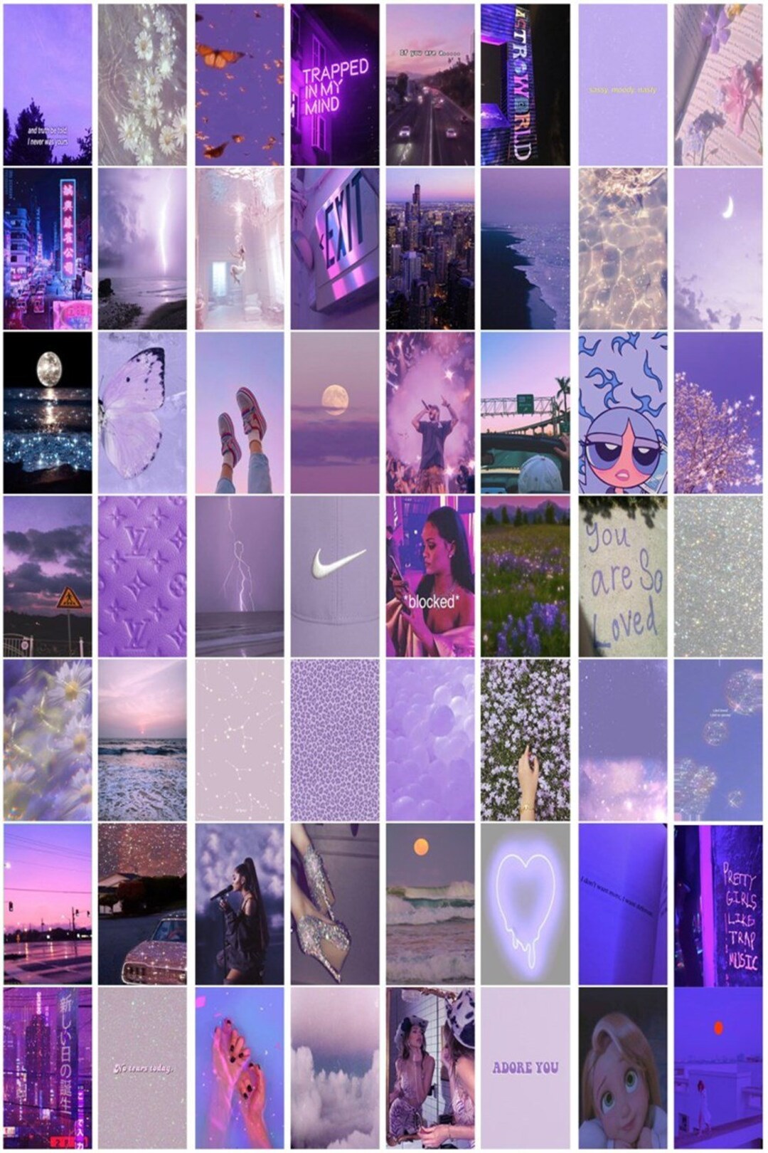 Aesthetic Violette Collage 60 's Wall Poster Set-vintage Posters ...