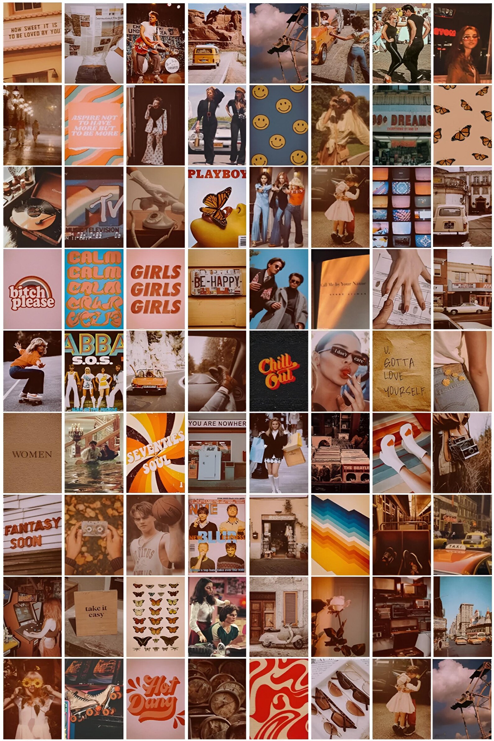 Retro Poster Collage Kit, 70 Piece Wall Art - Etsy