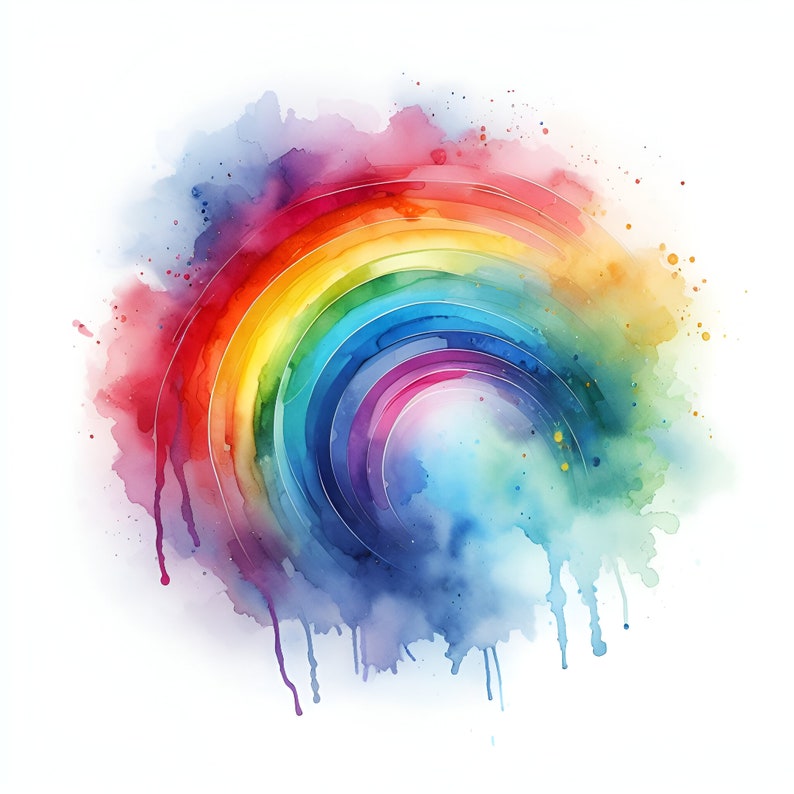 Watercolor Rainbow Digital Paper 30 Designs Watercolor Rainbow ...