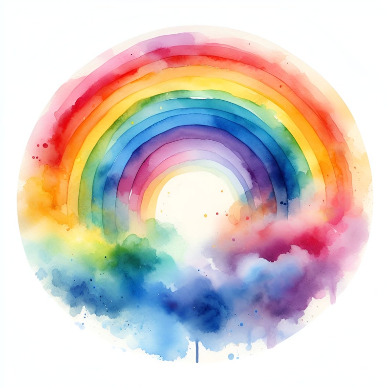 Watercolor Rainbow Digital Paper 30 Designs Watercolor Rainbow ...