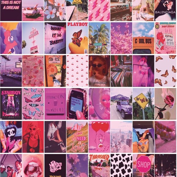 Pink Collage Kit - Etsy