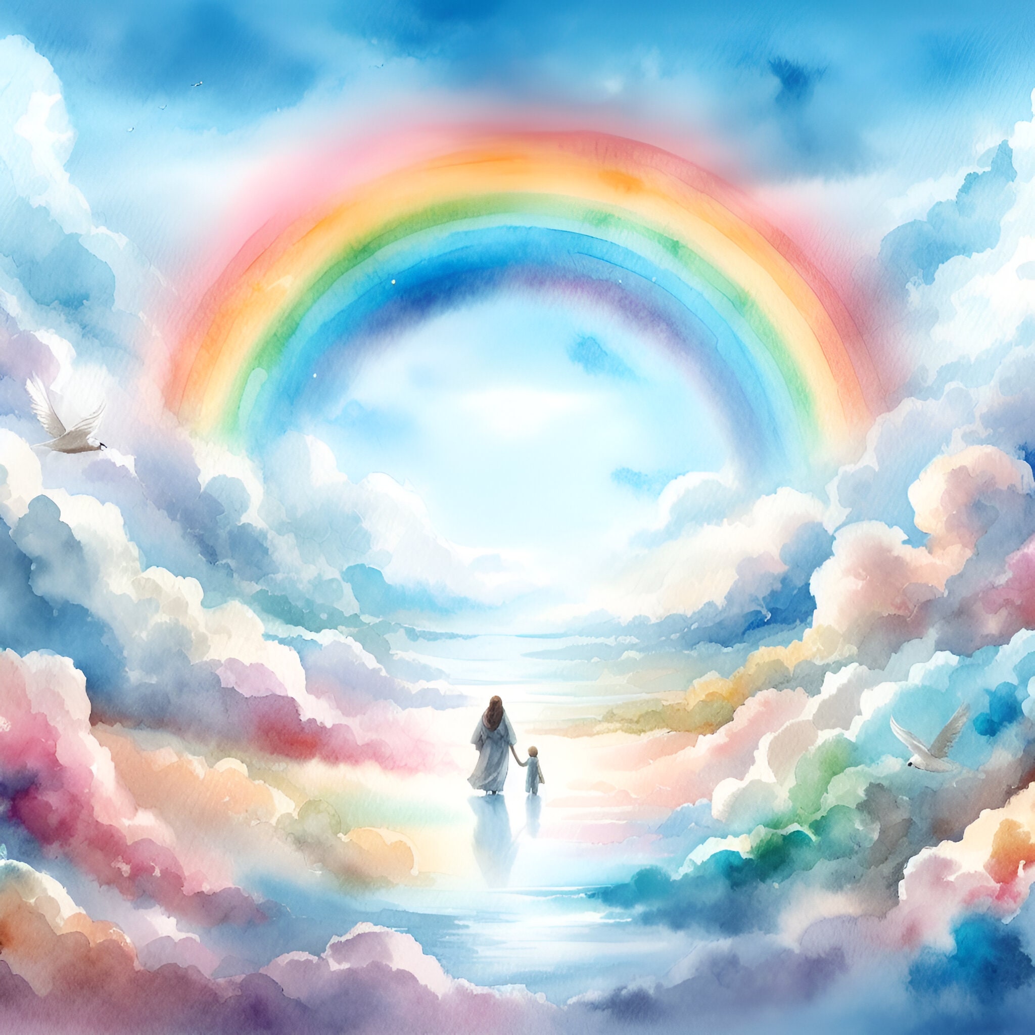 Watercolor Rainbow Digital Paper 30 Designs Watercolor Rainbow ...