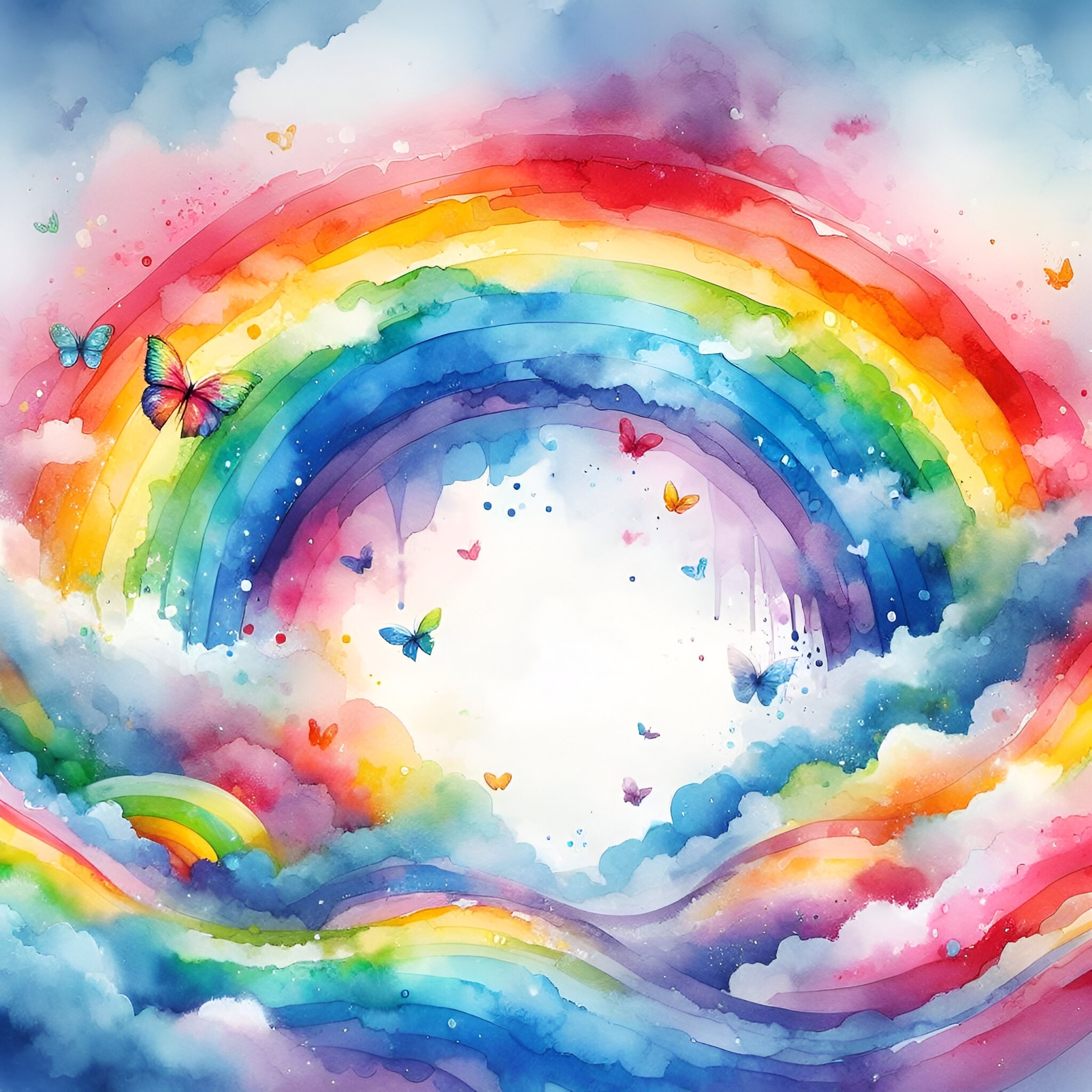 Watercolor Rainbow Digital Paper 30 Designs Watercolor Rainbow ...