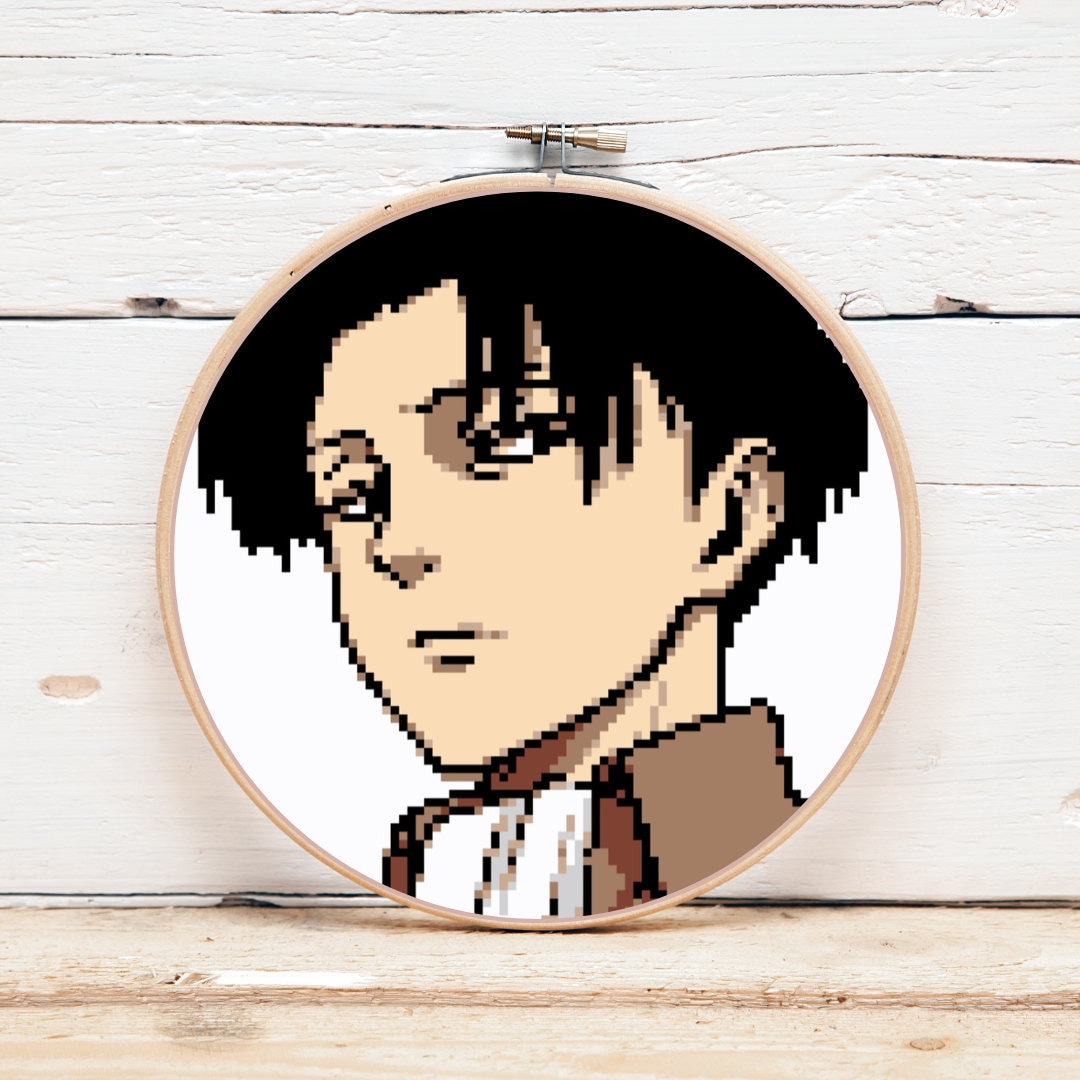 Anime Character Cross Stitch Pattern, Levi Cross Stitch Pattern, Ninja ...
