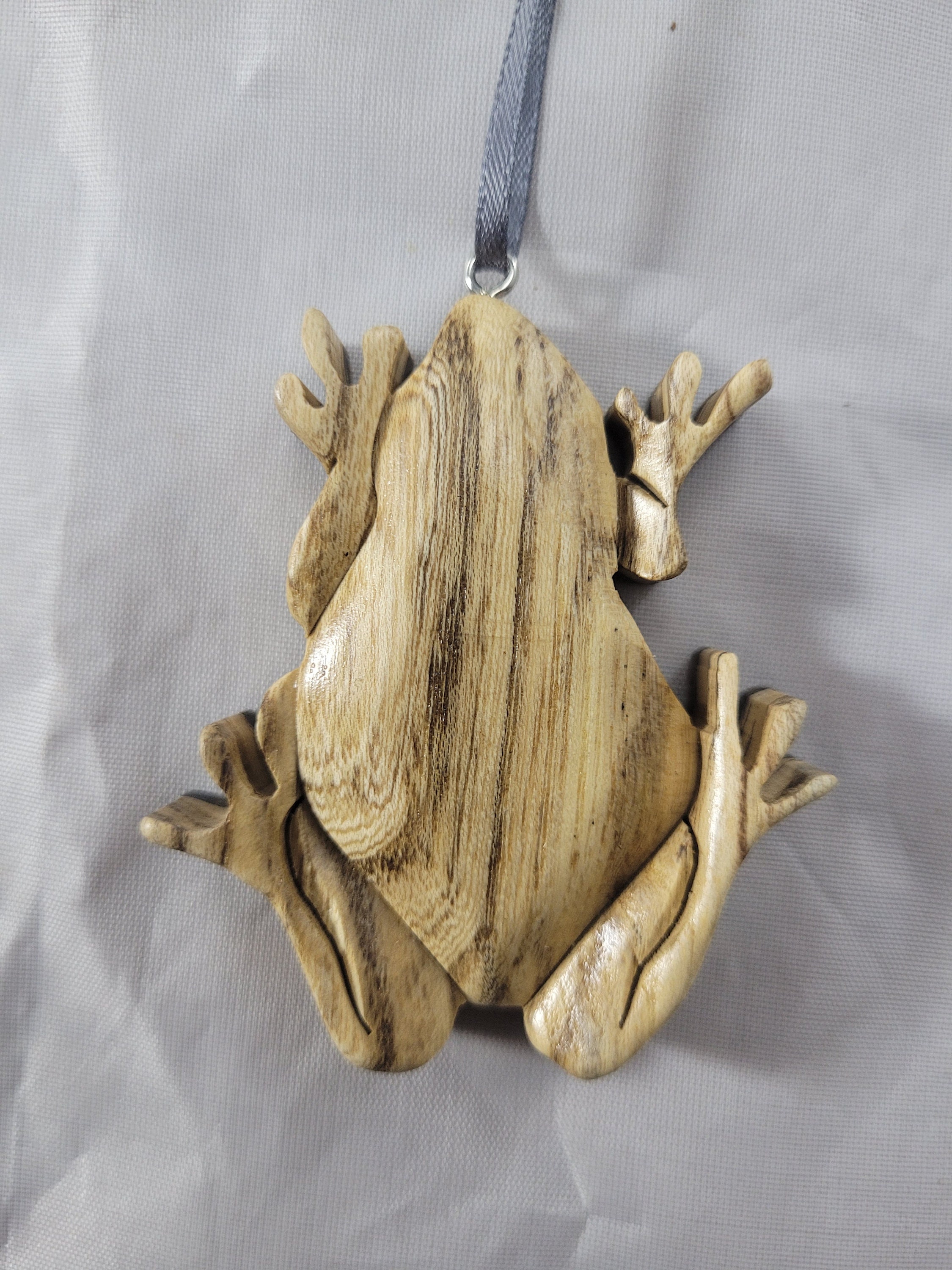 Frog Wooden Ornament Magnet Wood Carving Intarsia Woodworking Tree Frog ...