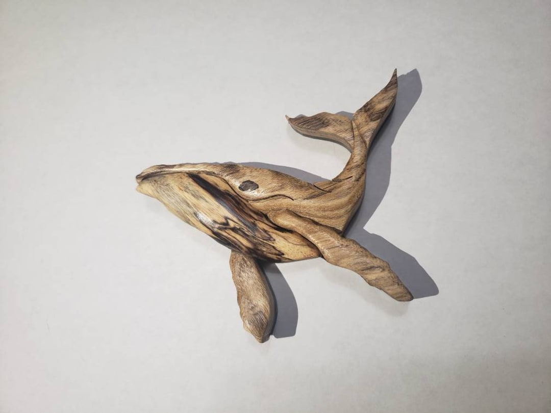 Intarsia Humpback Whale Magnet Ornament, Handmade Wooden Sea Life - Etsy