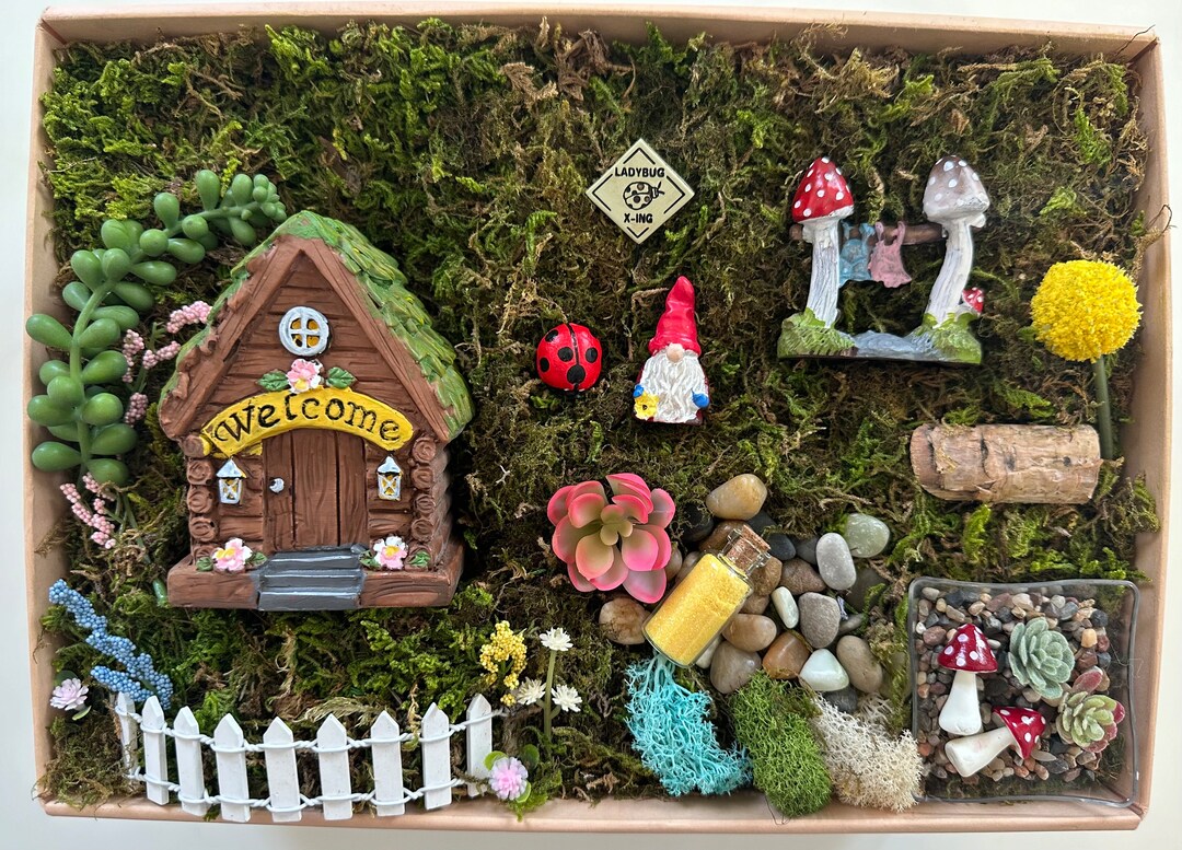 DIY Fairy Garden Kit, Fairy House, Handmade Miniatures, Gnomes, Fairies ...