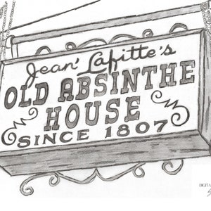 Jean Lafitte "old Absinthe Bar" Sign Sketch --- PDF Format for Printing ...