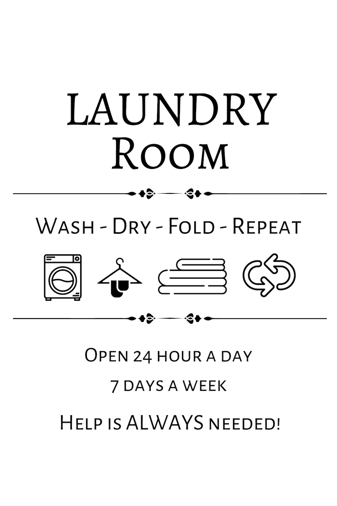 Laundry Room --- Poster/print DIGITAL DOWNLOAD ONLY!!!! Great for ...