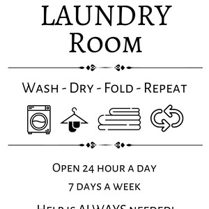 Laundry Room --- Poster/print DIGITAL DOWNLOAD ONLY!!!! Great for ...