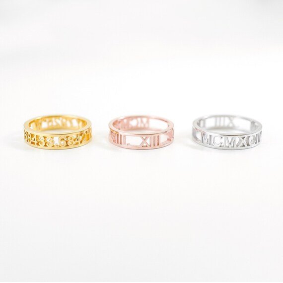 Coordinates Ring Stacking Personalized GPS Ring Latitude - Etsy