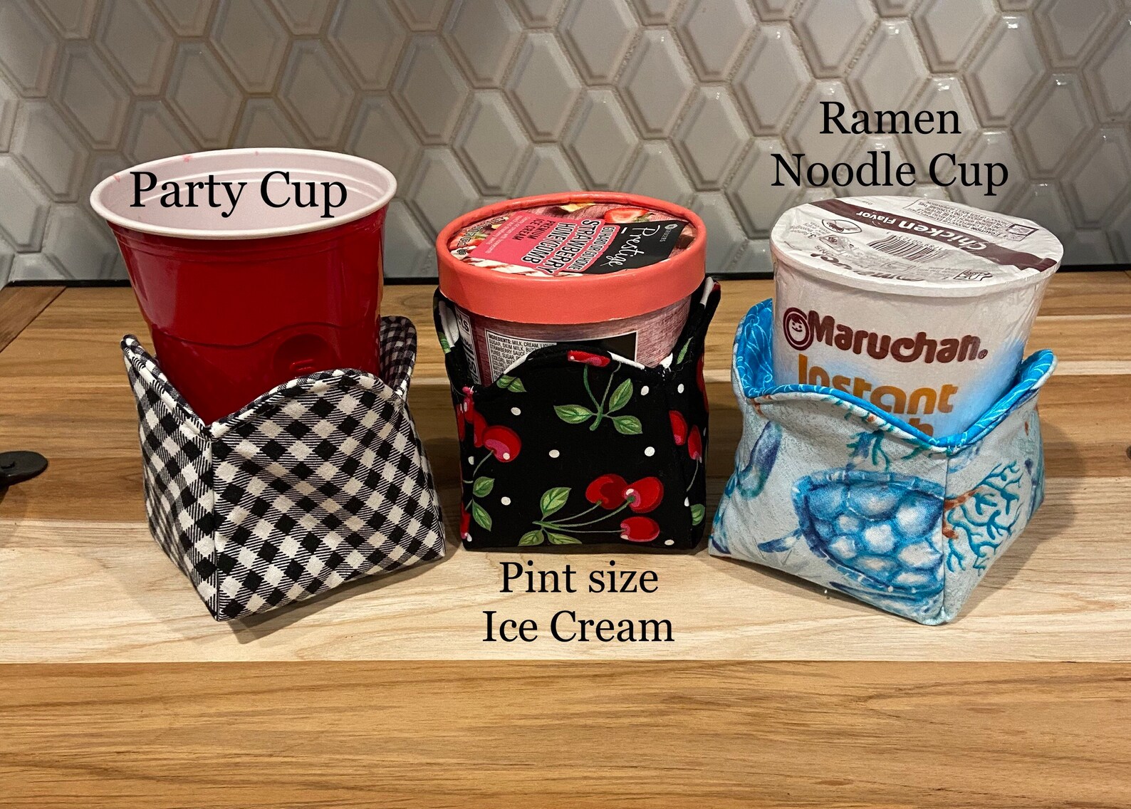 Pint size Ice Cream holder/Mini bowl cozy/Ramen Noodle Cup | Etsy