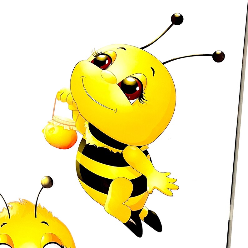Baby Bee Wall and Cabinet Stickers Bedroom Kids Room Background ...