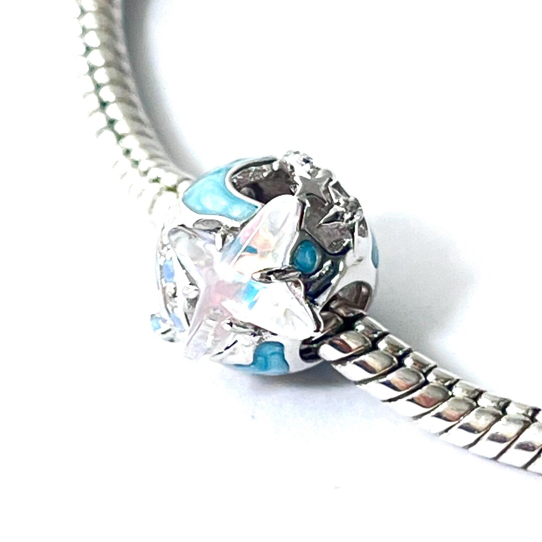 Ocean Star Charm 925 Sterling Silver Pastel Turquoise Nano Opal Fits ...