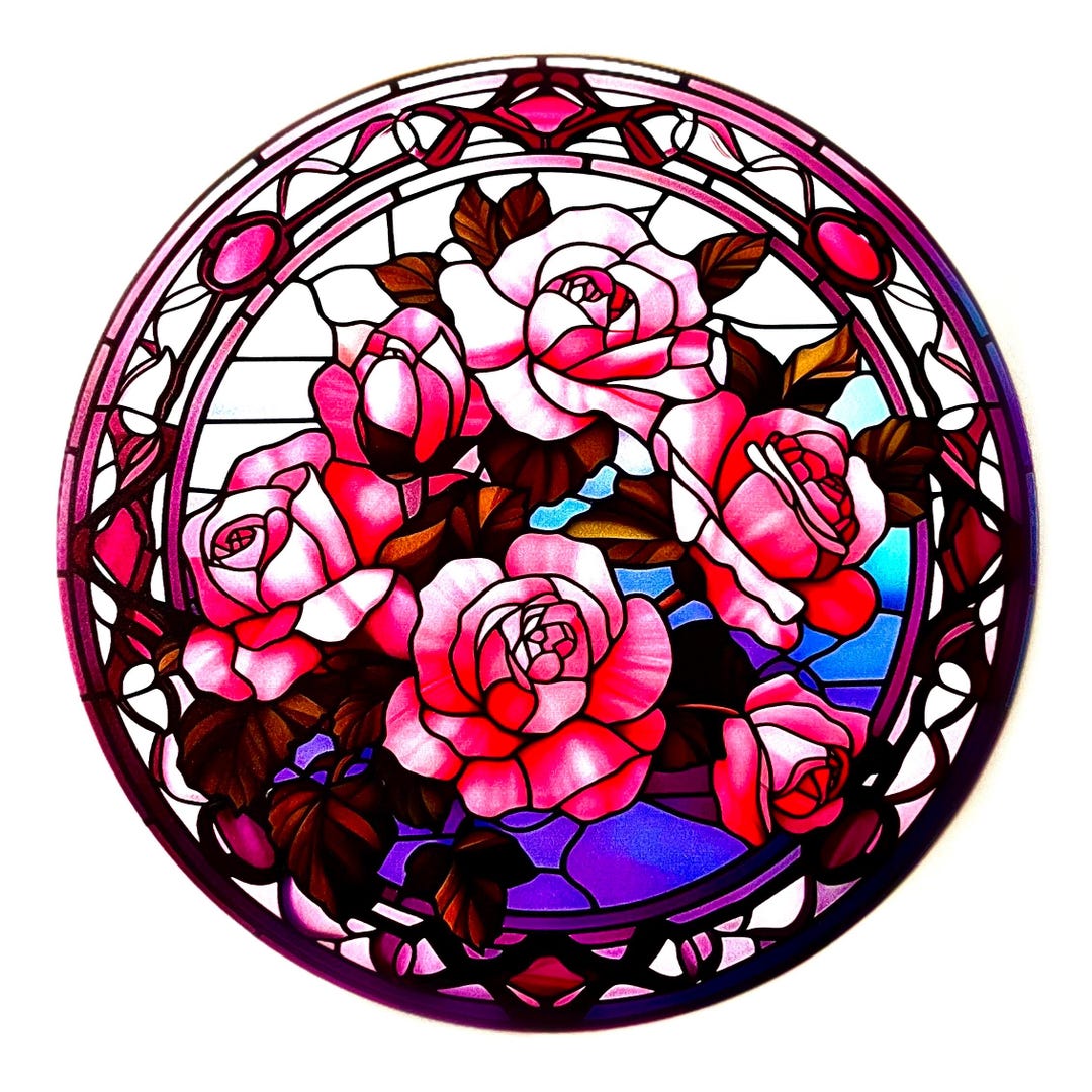 Rose Window Decal: Rainbow Suncatcher, Anti-collision Static Sticker - Etsy