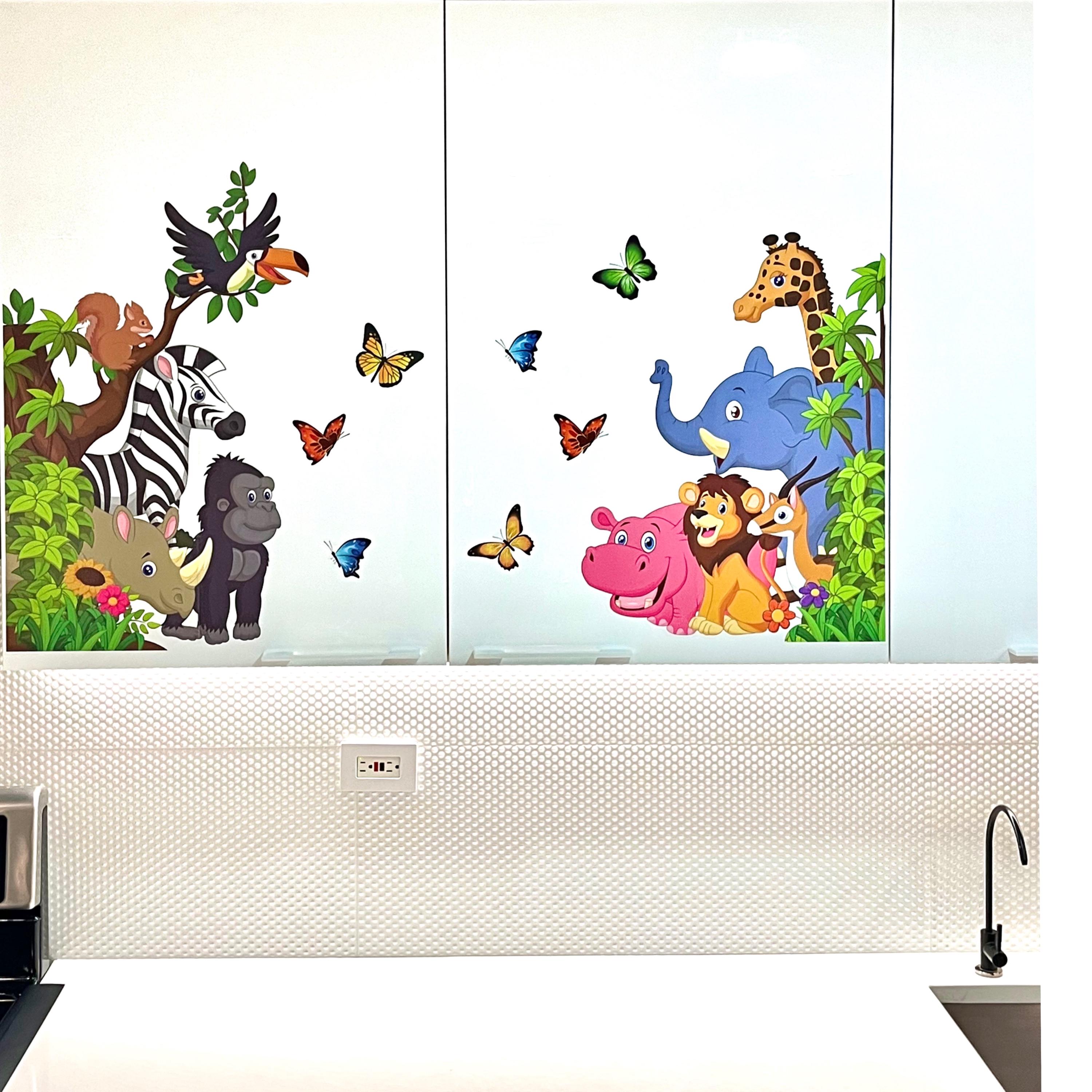 African Animal Wall Decals, Safari Wall Stickers Jungle Animal Wall ...