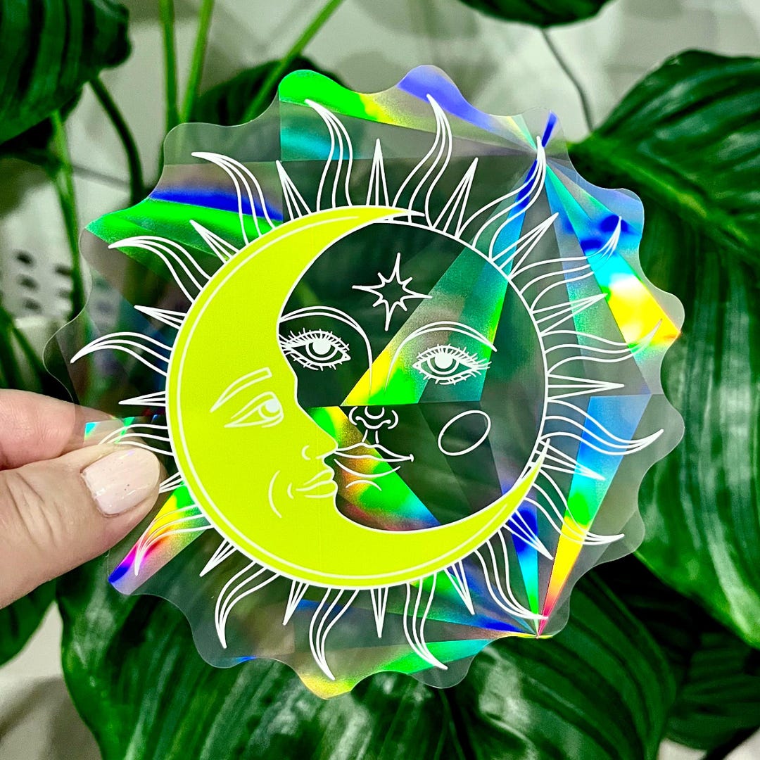 Moon and Sun Window Sticker Sun Catcher Rainbow Prism, Sun Catchers ...