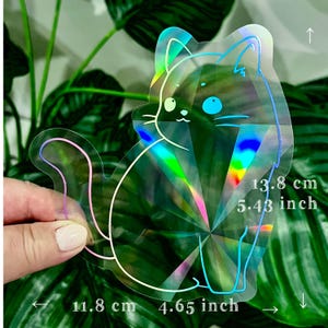 Cat Rainbow Window Sticker, Rainbow Cat Window Sticker, Cat Sun ...