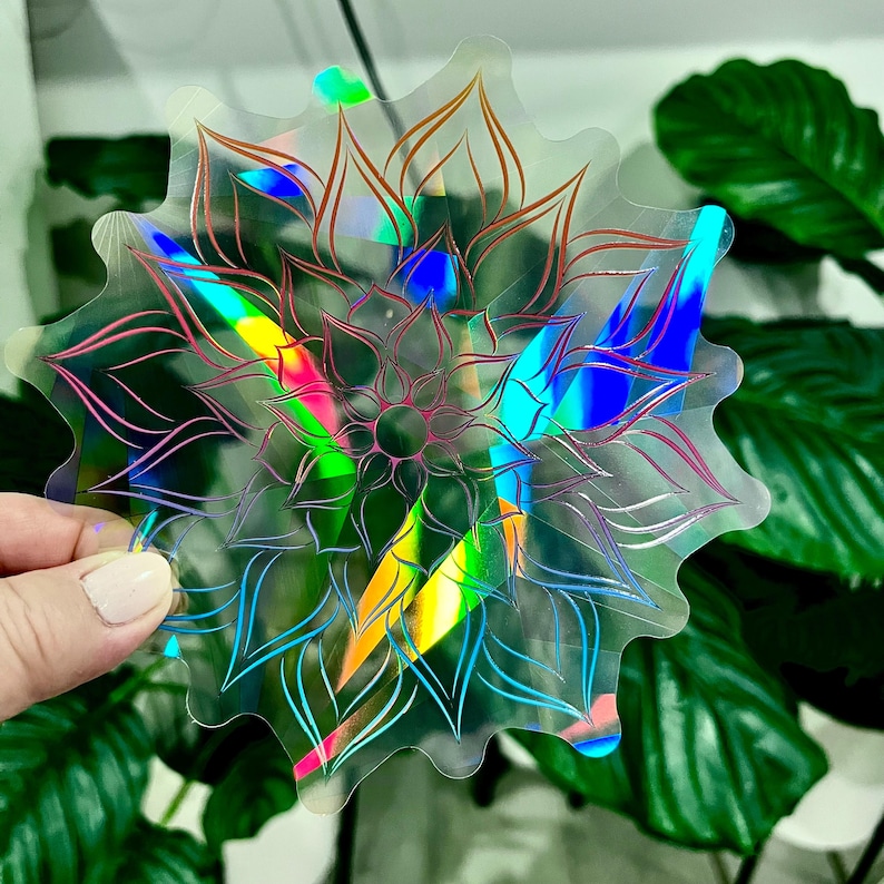 Mandala Rainbow Suncatcher Window Sticker: Waterproof Prism Decal - Etsy