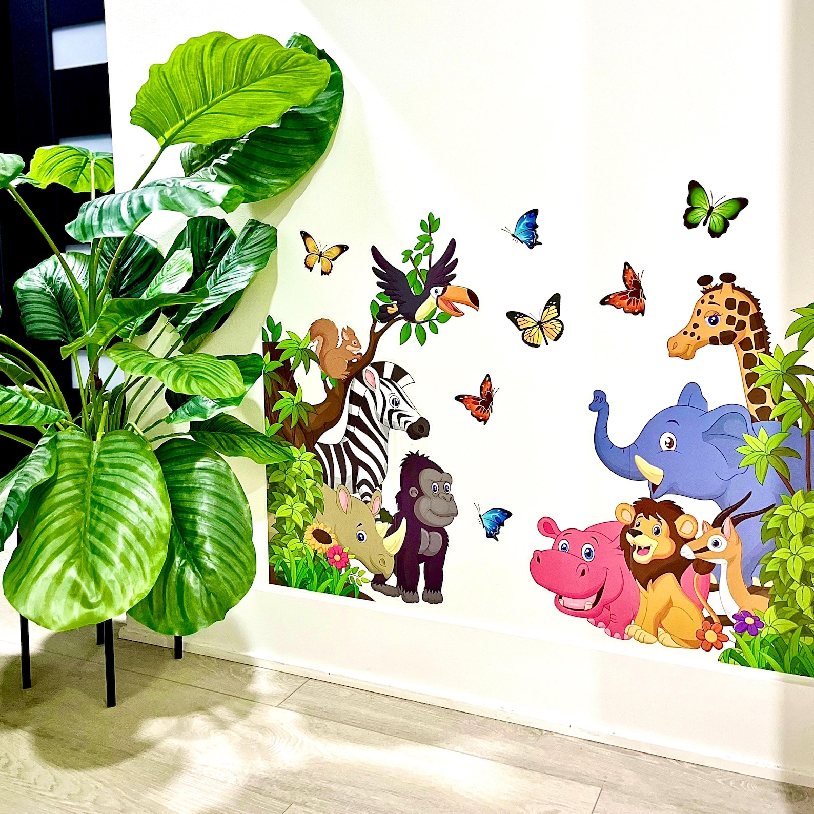 African Animal Wall Decals, Safari Wall Stickers Jungle Animal Wall ...