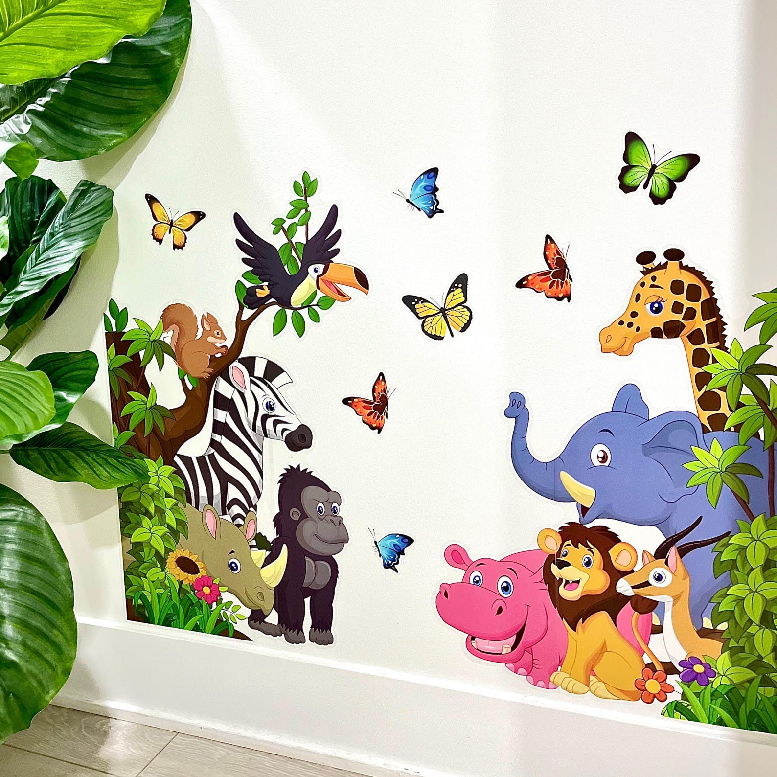 African Animal Wall Decals, Safari Wall Stickers Jungle Animal Wall ...