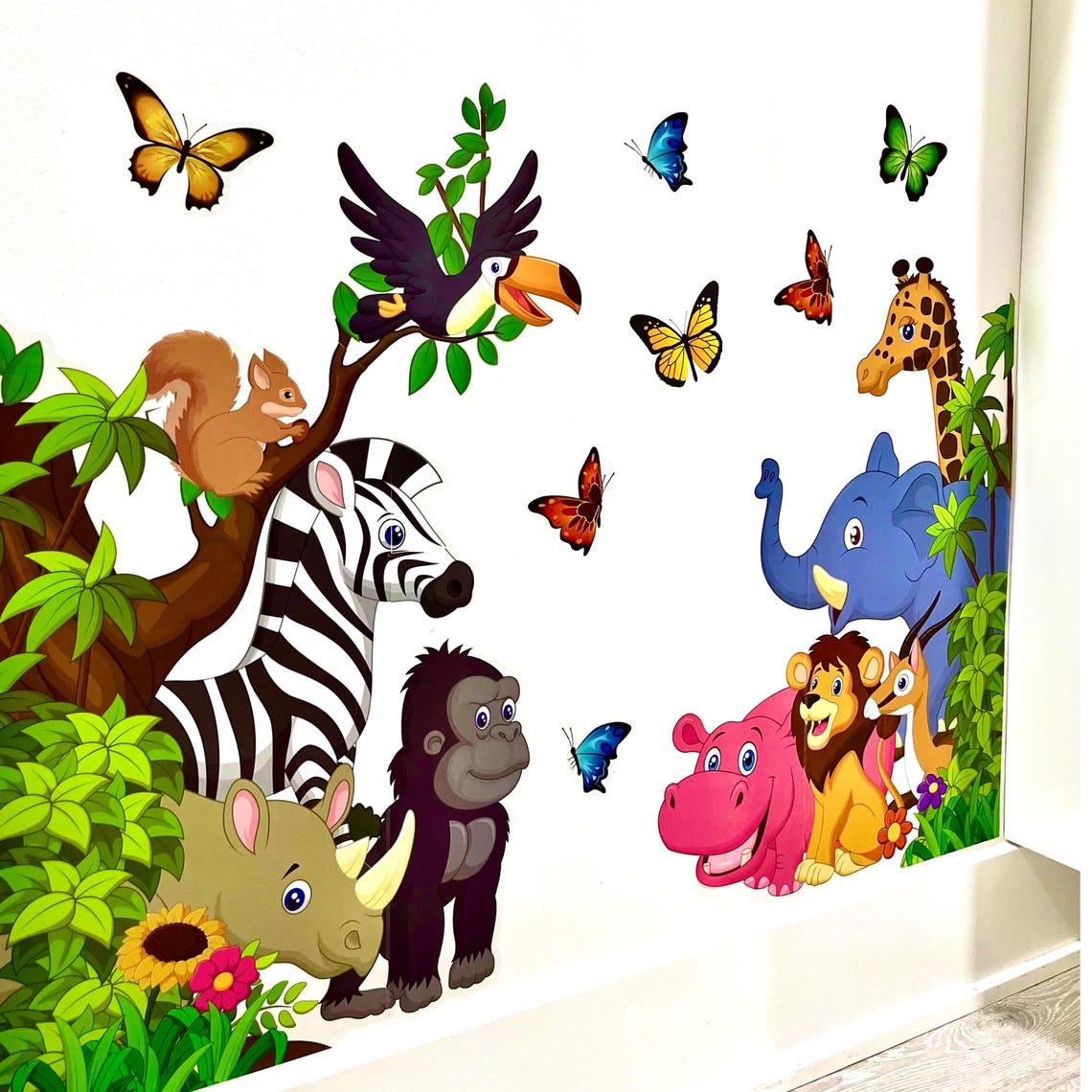 African Animal Wall Decals, Safari Wall Stickers Jungle Animal Wall ...