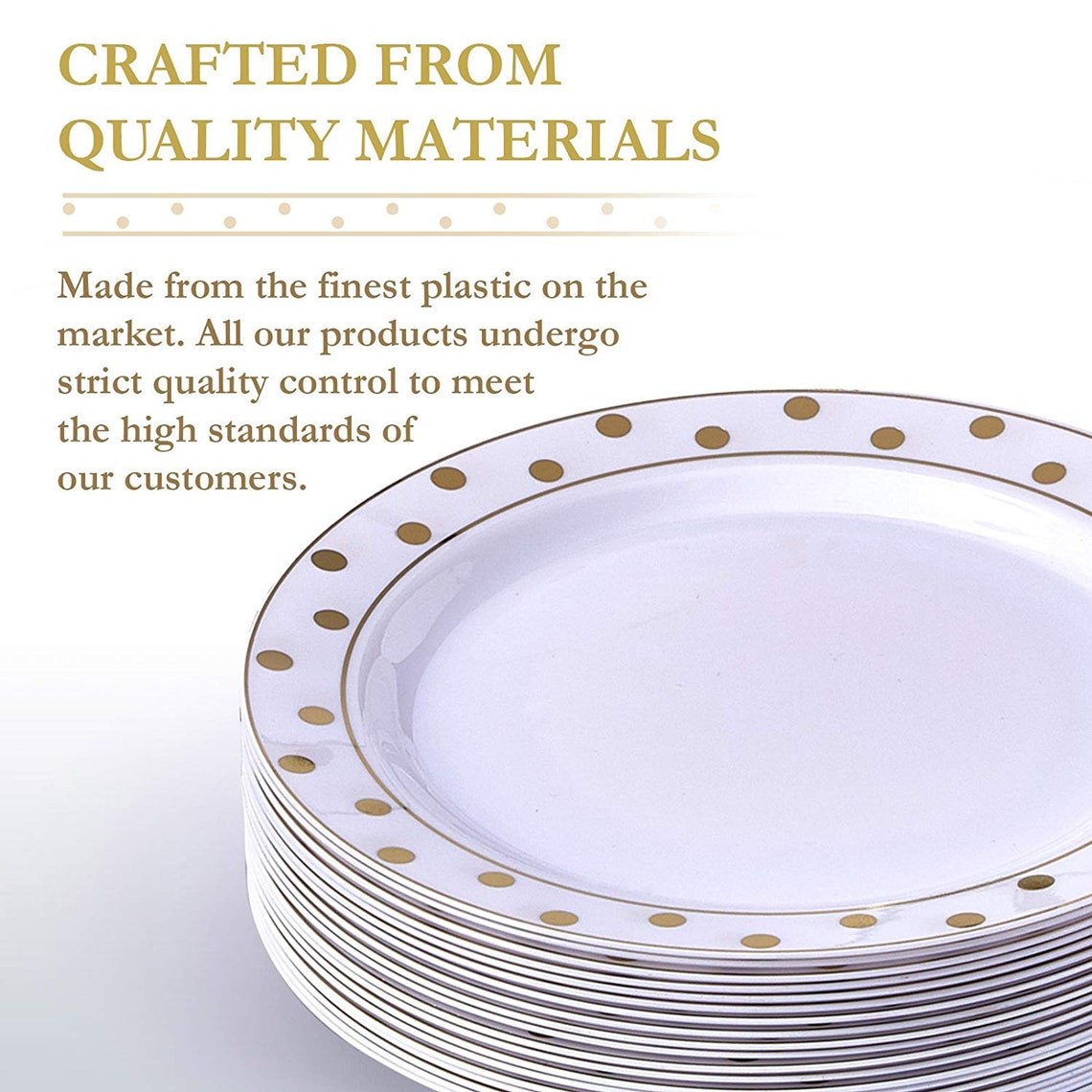 Plastic Party Plates for Wedding 20 PC Gold Charming - Etsy