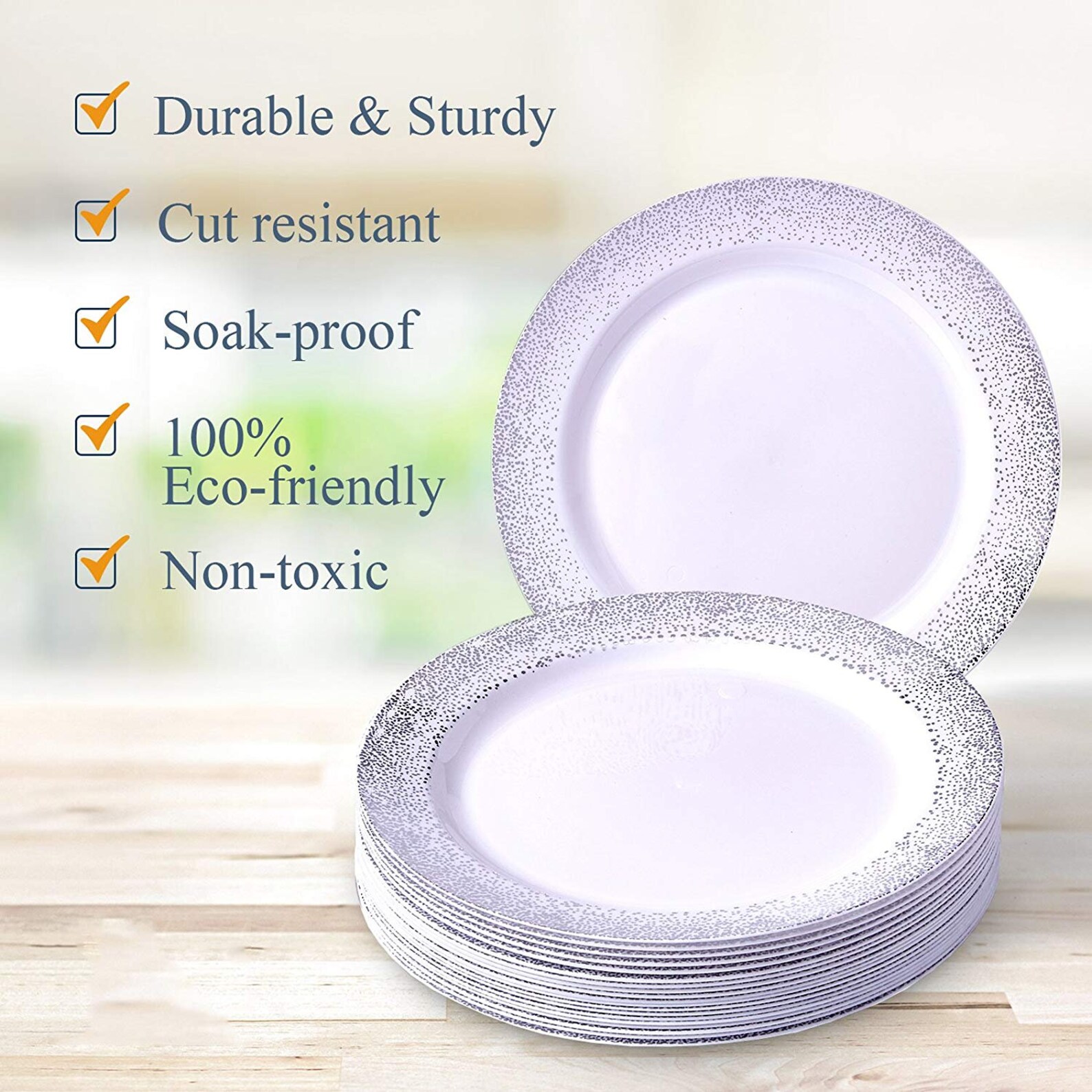 DISPOSABLE DINNERWARE SETS 40 Plastic Plates Ocean Mist - Etsy