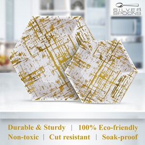 Party Disposable 36 Pc Dinnerware Set Hexagon Design Arctic Collection ...