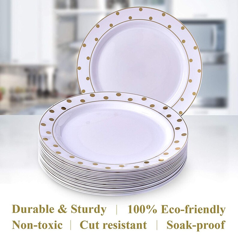 Plastic Party Plates for Wedding 20 PC Gold Charming - Etsy